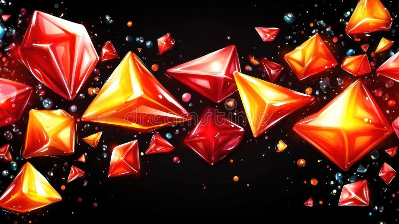 A Vibrant Array of Colorful Gemstones Floating in Space, Creating a ...