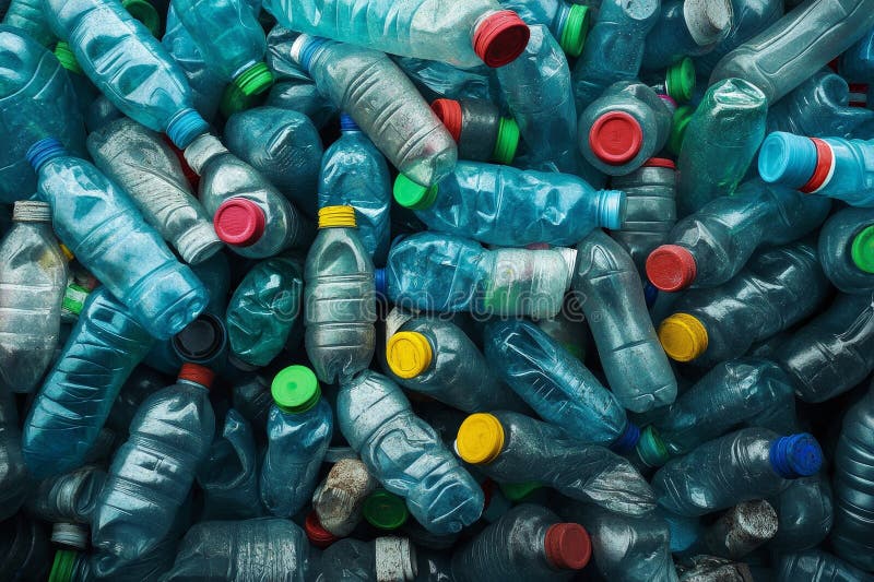 A Vibrant Array of Colorful Plastic Bottles and Caps Piled Together ...
