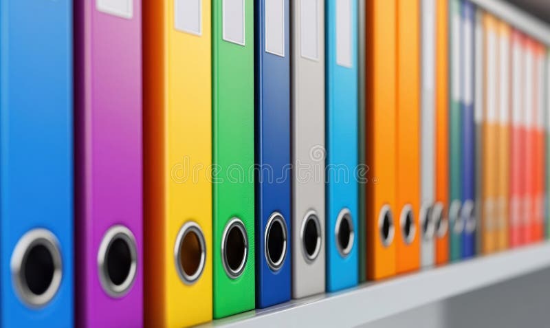 A Vibrant Array of Colorful Ring Binders are Neatly Organized on a ...