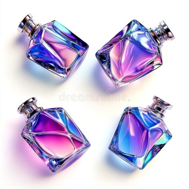 A Vibrant Array of Cosmetic Bottles Arranged Attractively on a Light ...