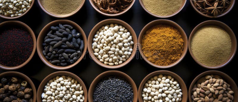 Assorted Bowls Filled with Various Types of Food Delights Stock Image ...