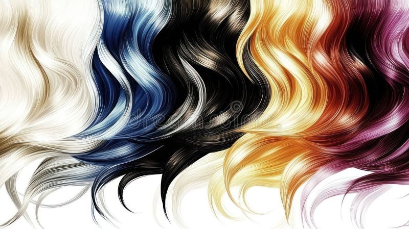A Vibrant Array of Flowing Hair Textures in Various Colors Showcasing ...