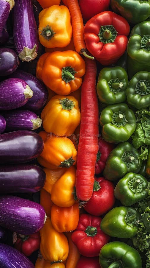 A Vibrant Array of Fresh Vegetables Fills the Frame. Brightly Colored ...