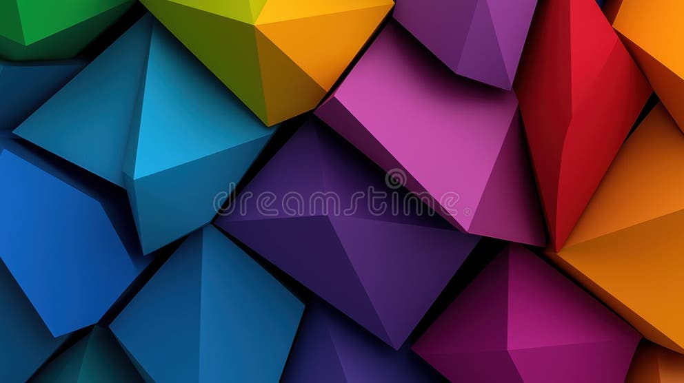 A Vibrant Array of Geometric Shapes in Various Colors and Sizes ...