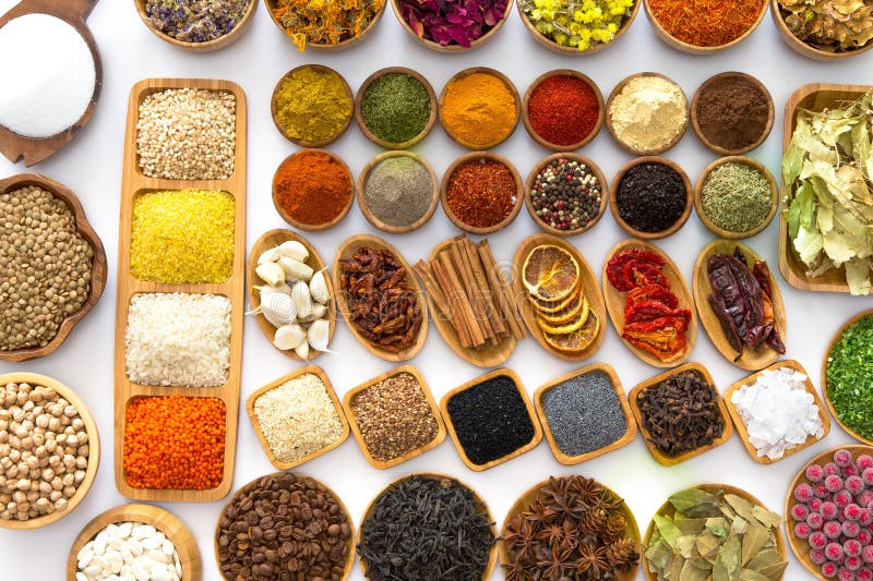 Vibrant Hues Adorn Diverse Herbs, and Spices, Enriching Culinary ...