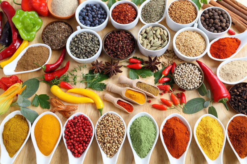 Vibrant Hues Adorn Diverse Herbs, and Spices, Enriching Culinary ...