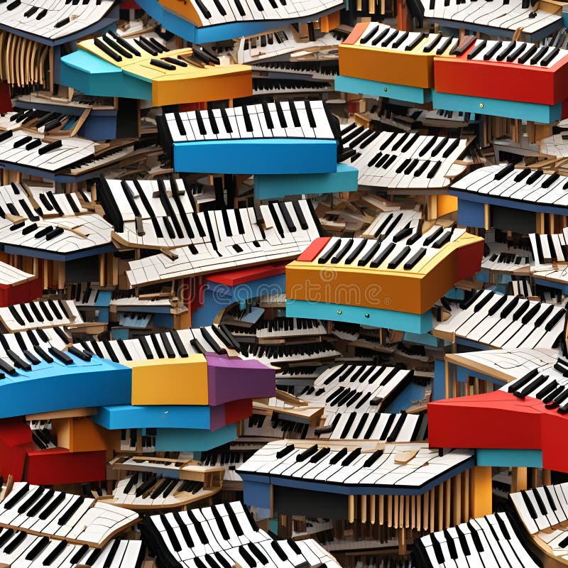 Symphony of Keyboards. Generative AI Stock Photo - Image of technology ...