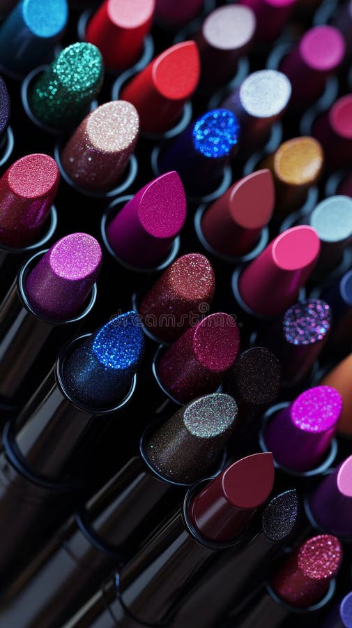 Colorful Collection of Lipsticks in Various Shades Arranged on a ...