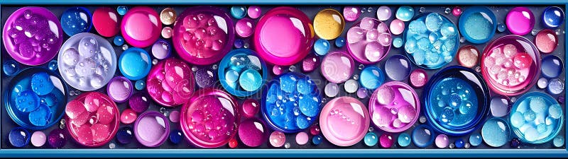 A Vibrant Array of Multicolored Bubbles Forms an Elaborate Design on a ...