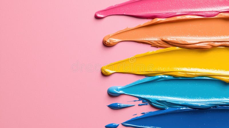 A Vibrant Array of Paint Colors Arranged in a Diagonal Line Against a ...