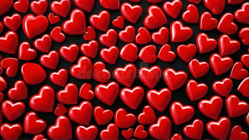 Vibrant Array of Red Hearts: Symbol of Love and Romance Stock Photo ...