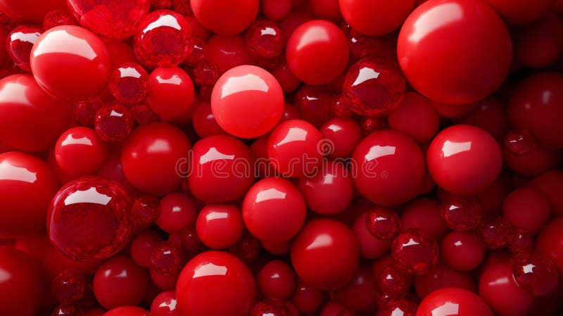 Vibrant Array of Red Helium Balloons in Various Sizes and Shapes Stock ...