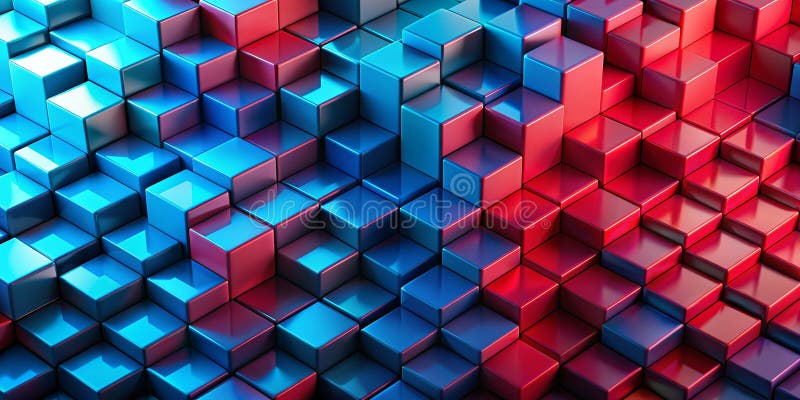 A Vibrant Array of Red To Blue Gradient Cubes Creating a Mesmerizing ...