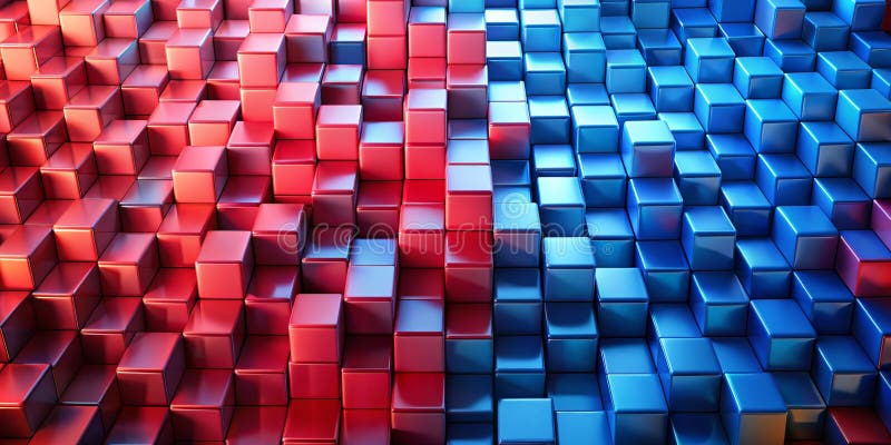 A Vibrant Array of Red To Blue Gradient Cubes Creating a Mesmerizing ...