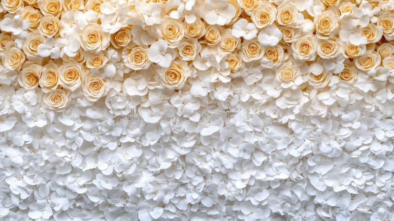 A Vibrant Array of Roses and Hydrangeas in Soft Pastel Tones Creates an ...