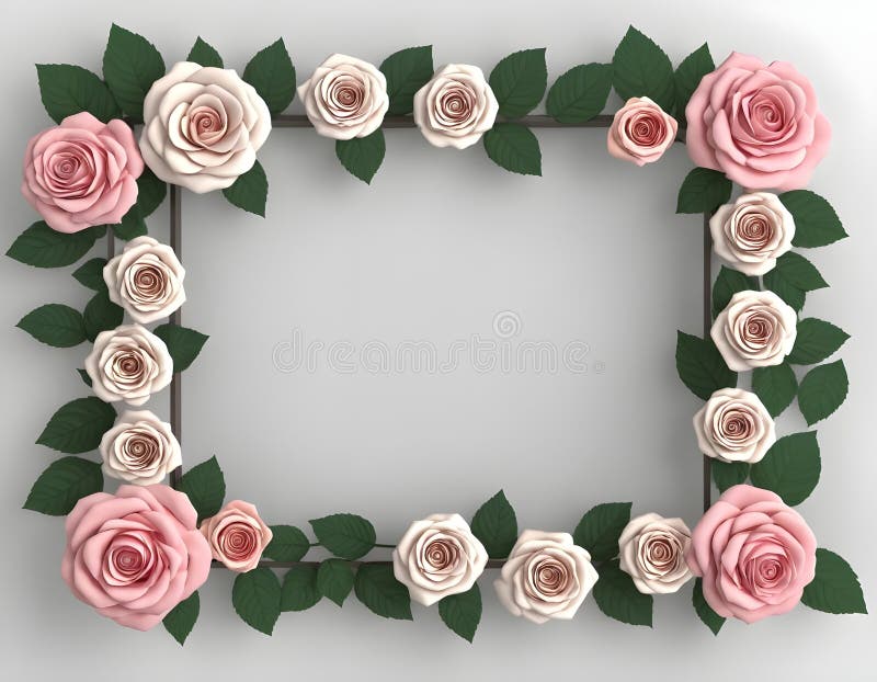 An Arrangement of Roses Framing a Blank Space, Creating a Backdrop for ...
