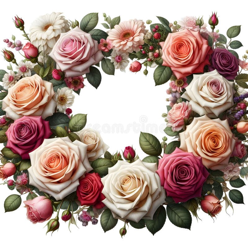 An Arrangement of Roses Framing a Blank Space, Creating a Backdrop for ...