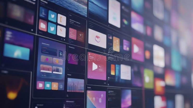 A Vibrant Array of Screens Showcases Different Social Media App ...