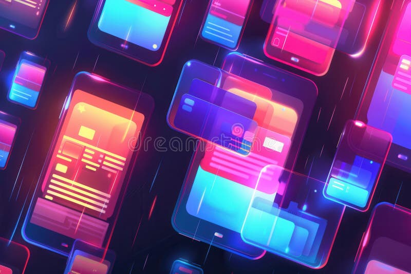 A Vibrant Array of Smartphone Screens Showcases Various Engaging Short ...