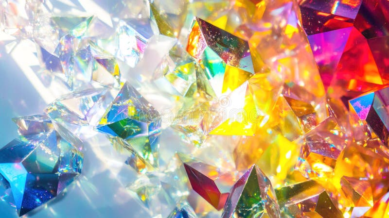 A Vibrant Array of Sparkling Crystals Reflecting a Spectrum of Colors ...