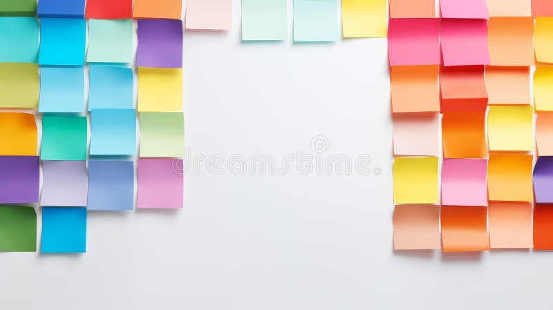 A Vibrant Array of Sticky Notes in Gradient Colors, Neatly Arranged ... A Vibrant Array of Sticky Notes in Gradient Colors, Neatly Arranged ...