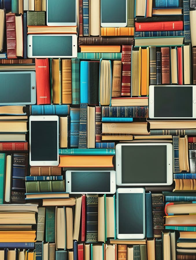 A Vibrant Array of Tablets and E-readers, Displaying Educational ...