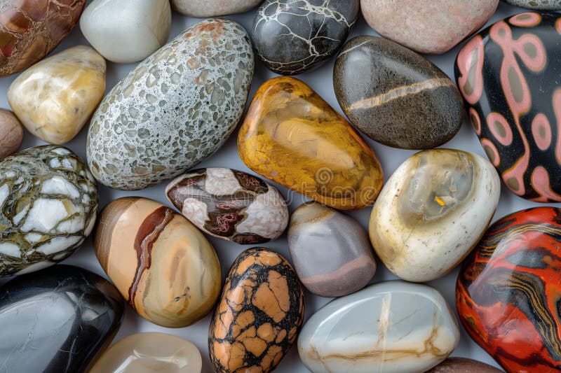 Assorted Polished Gemstone Collection Stock Image - Image of geological ...