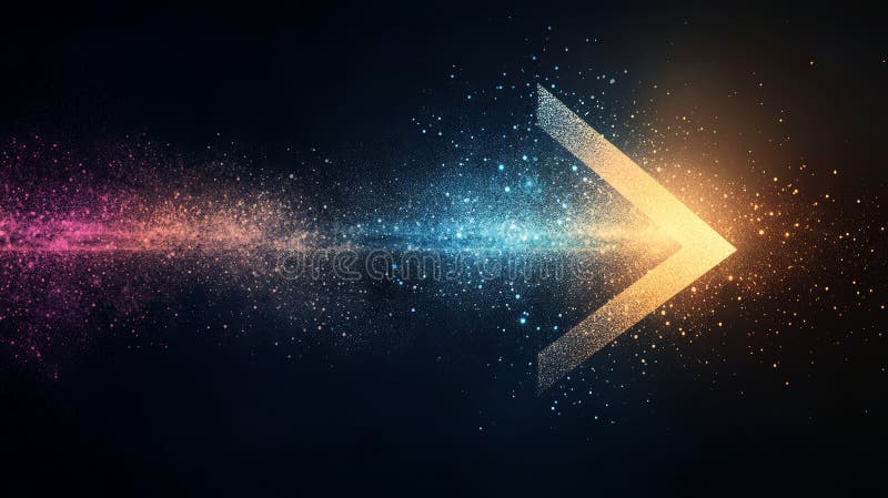 A Vibrant Arrow Composed of Colorful Particles, Symbolizing Progress ...