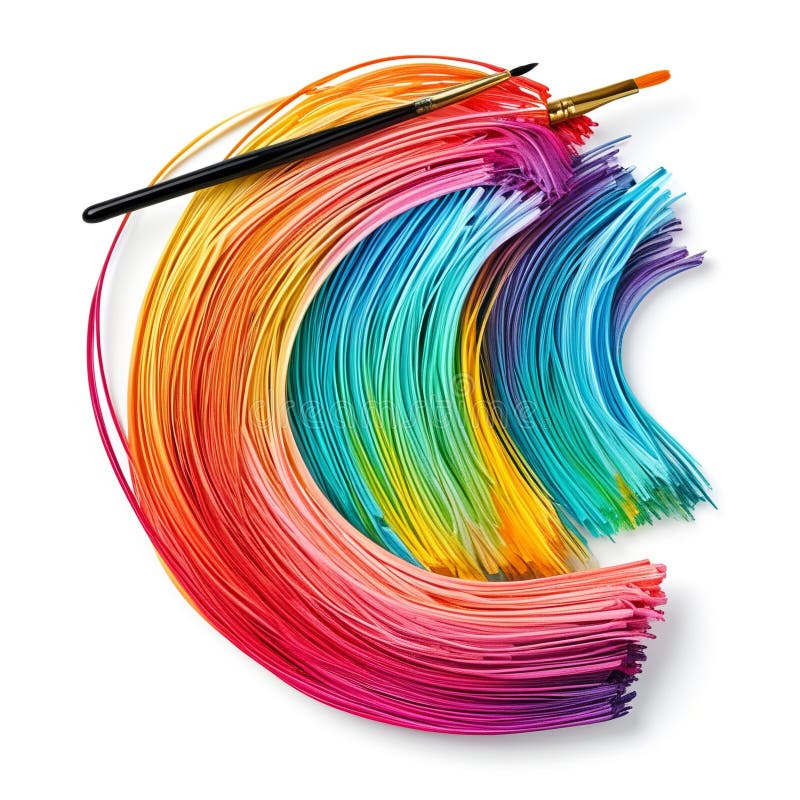 Vibrant Art Supplies Create a Colorful Spectrum on a White Background ...