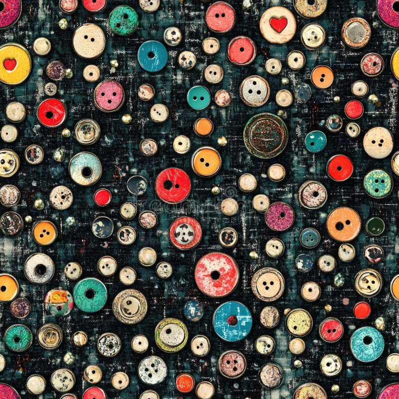 Colorful Abstract Arrangement of Vintage Buttons Stock Image - Image of ...