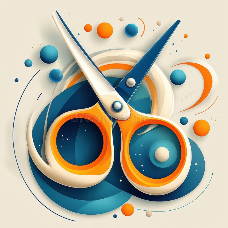 Vibrant and Artistic Illustration of a Colorful Pair of Scissors ...