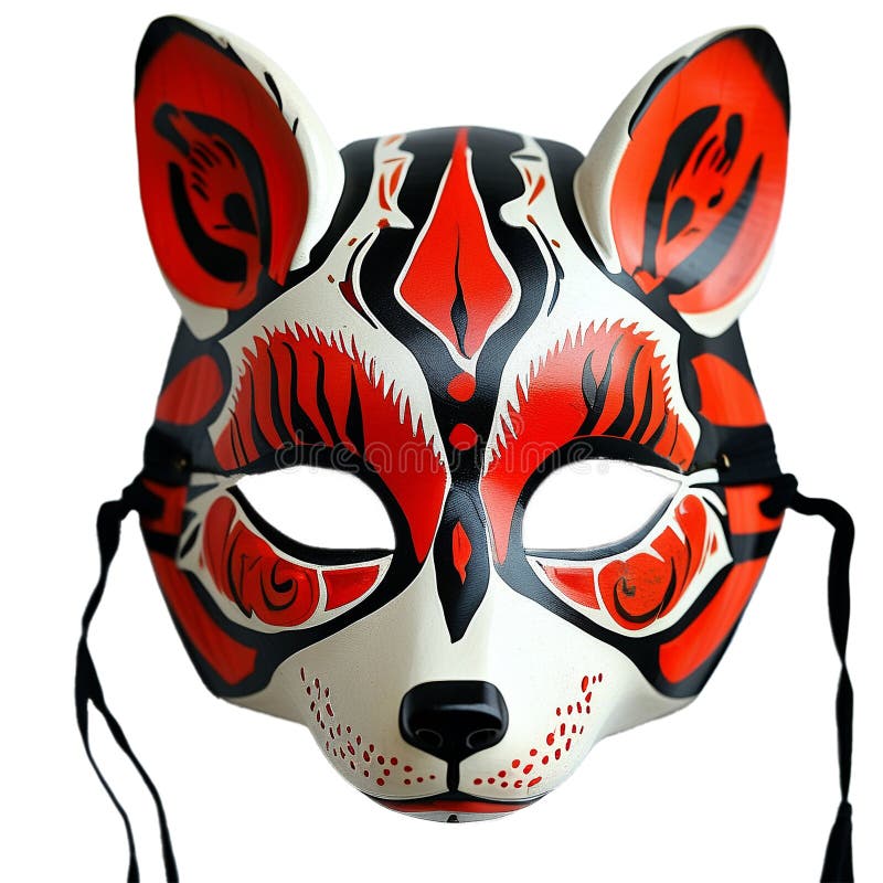 Vibrant Artistic Mask Inspired by Foxes and Traditional Folklore ...