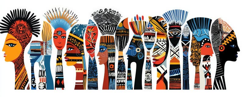 Vibrant Artistic Representation of Diverse Faces Showcasing Unique ...