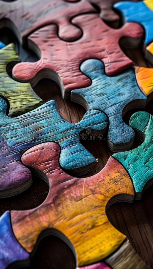 A Vibrant Artistic Representation of Interlocking Puzzle Pieces ...