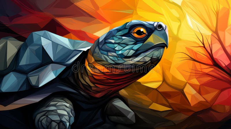 Vibrant Artistic Turtle Shell Illustration with Detailed Texture and ...
