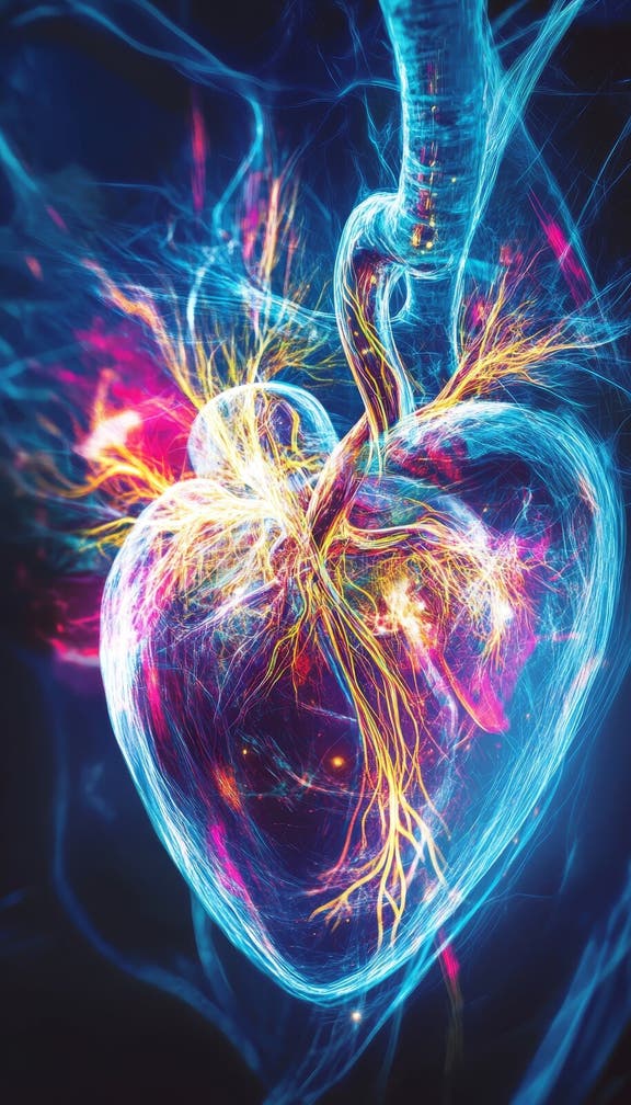 Vibrant Artistic Visualization of Heart Pulsations with Illuminated ...