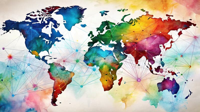 A Vibrant Artistic World Map Exploring Global Connections and ...