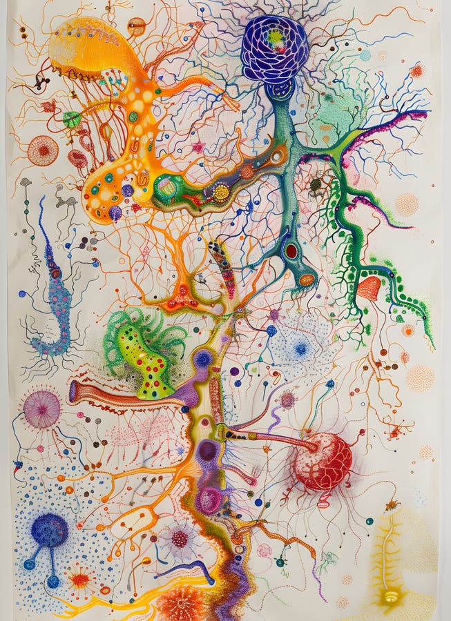 Colorful Abstract Neural Network Art with Vivid Details Stock Image ...