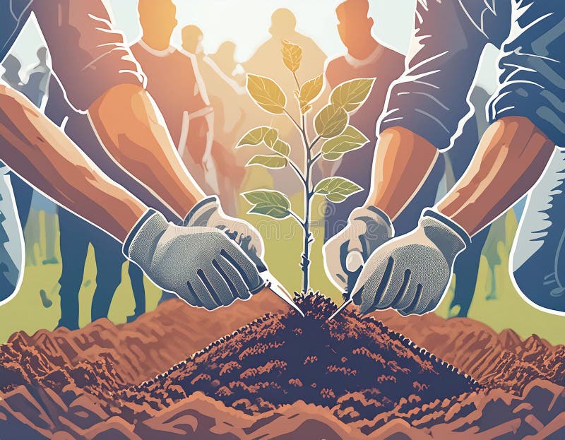 A Vibrant Artwork of Hands Nurturing a Plant, Symbolizing Growth and ...