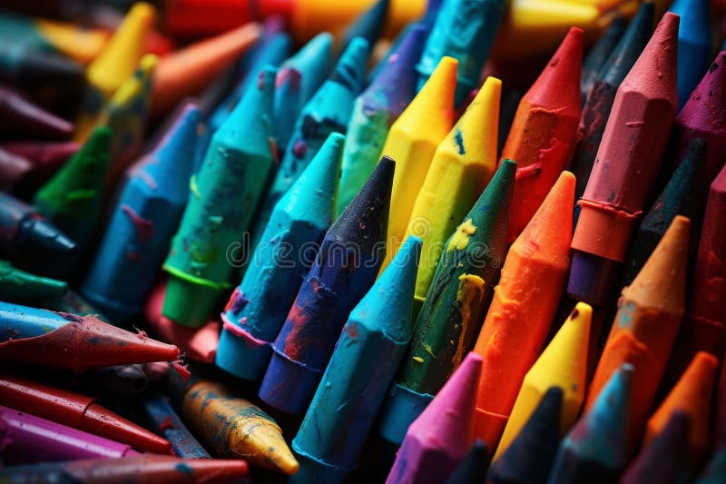 Vibrant Assortment of Broken Crayons Stock Image - Image of creativity ...