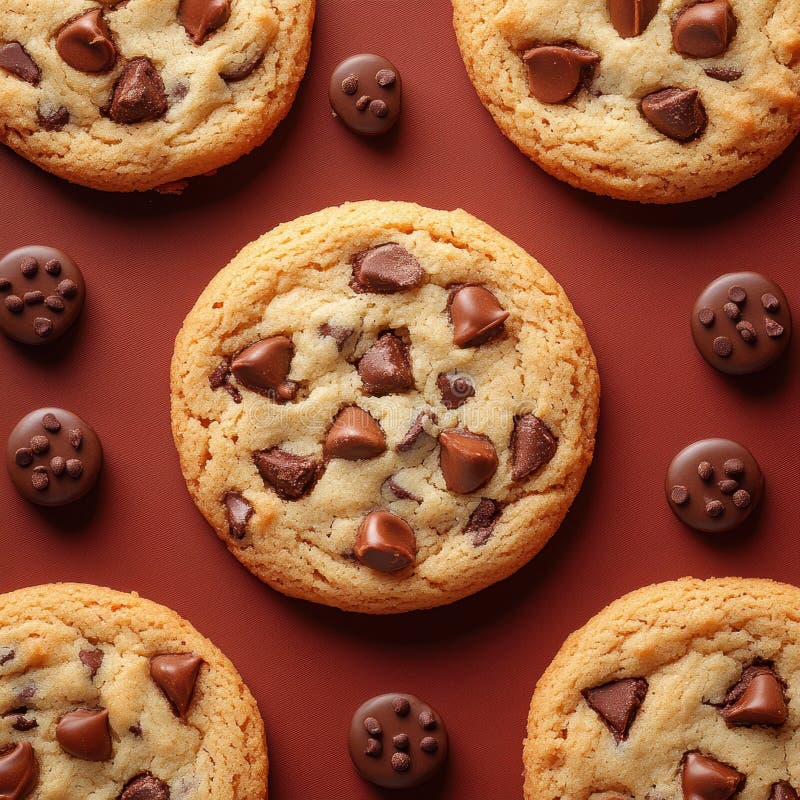 A Vibrant Assortment of 12 Chocolate Chip Cookies, with Six in the ...