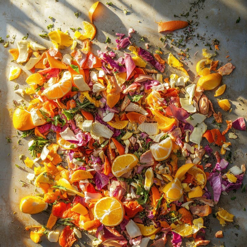 Vibrant Assortment of Colorful Fruit and Vegetable Scraps for ...