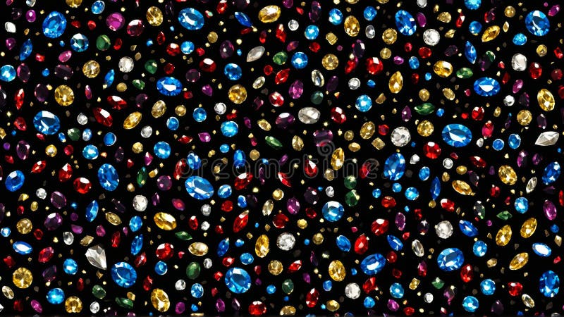 Vibrant Assortment of Colorful Gems on Black Background Stock Image ...