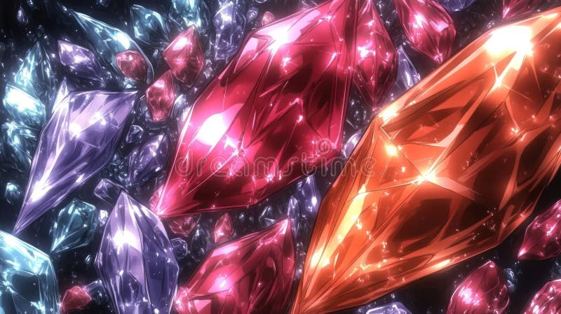 A Vibrant Assortment of Colorful, Sparkling Gems in Various Shapes and ...