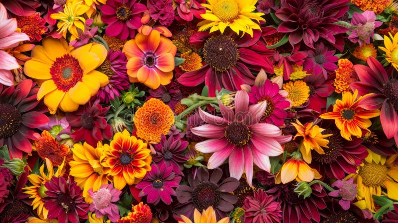 Vibrant Assortment of Colorful Spring Flowers Background Stock Image ...