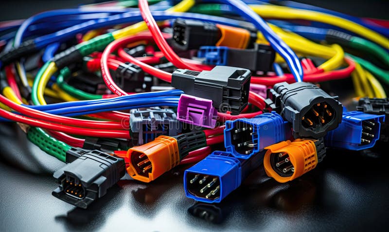 A Vibrant Assortment of Colorful Wires Sparkling on a Table Stock ...