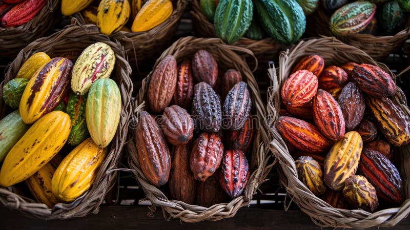 Assorted Fruit Baskets, a Collection of Fresh and Colorful Fruits Stock ...