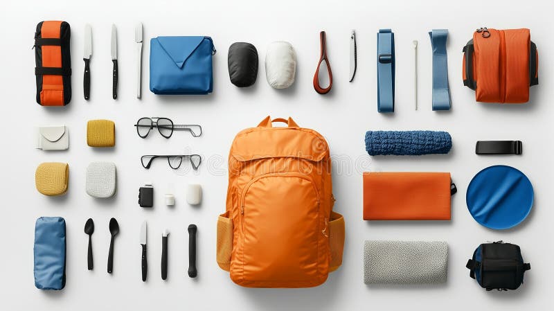 A Vibrant Assortment of Everyday Items Organized Around an Orange ...