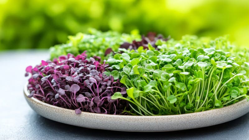A Vibrant Assortment of Fresh Microgreens, Including Kale and Mustard ...