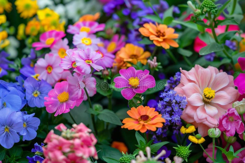Vibrant Assortment of Colorful Flowers Stock Image - Image of nature ...